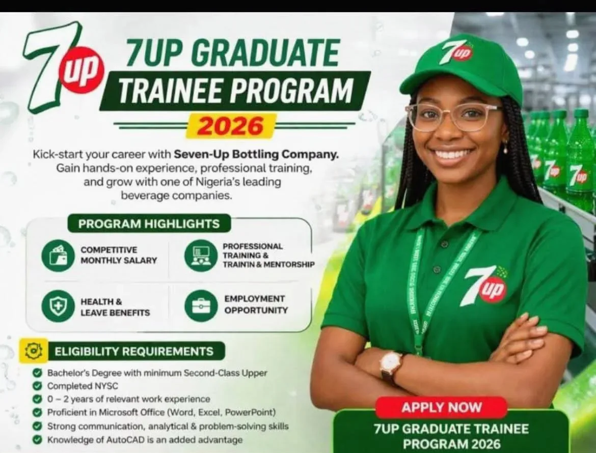 Seven-Up Bottling Company Graduate Trainee Program 2026 (Offering Free ...
