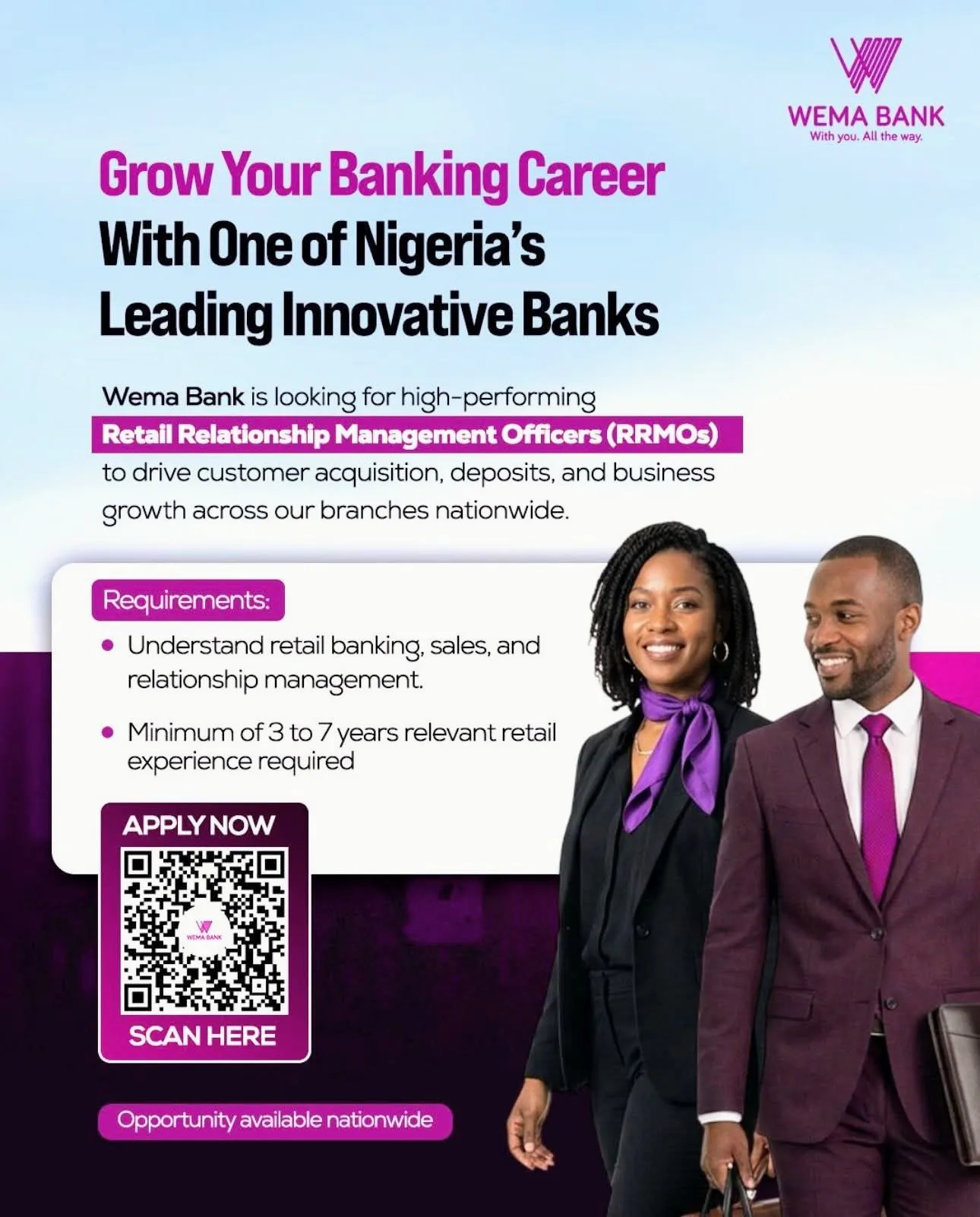 Wema Bank Retail Relationship Management Officer (RRMO) Position ...